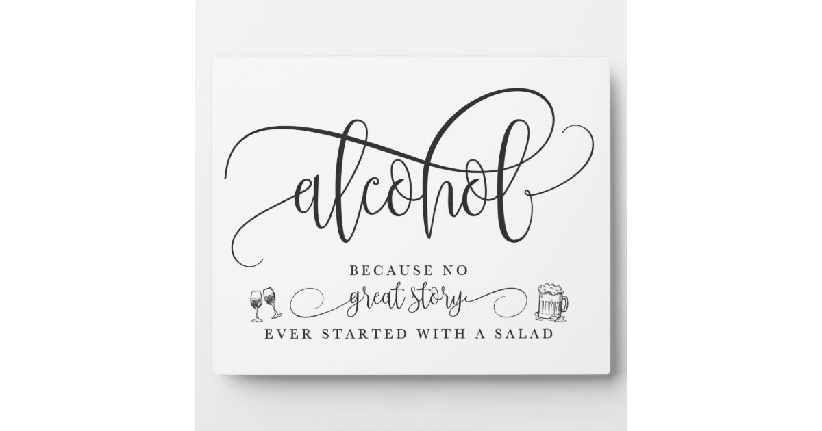 Wedding Alcohol Bar Sign Plaque | Zazzle