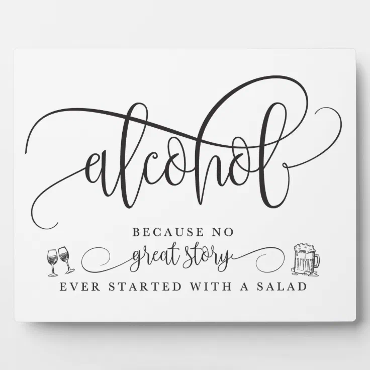 Wedding Alcohol Bar Sign Plaque | Zazzle