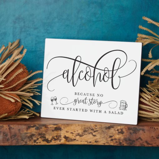 Wedding Alcohol Bar Sign Plaque | Zazzle