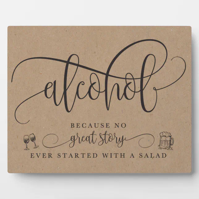 Wedding Alcohol Bar Sign Plaque | Zazzle