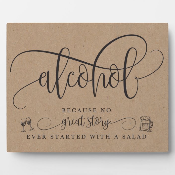 Wedding Alcohol Bar Sign Plaque | Zazzle.com