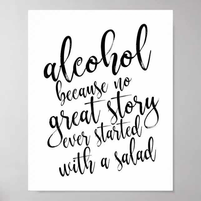 Wedding Alcohol Sign Blacka and White 8x10 | Zazzle