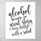 Wedding Alcohol Sign Blacka and White 8x10 | Zazzle