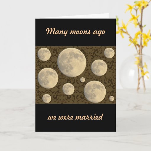Wedding Aniversary Full Moon Card | Zazzle