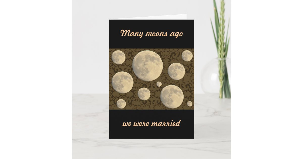 Wedding Aniversary Full Moon Card | Zazzle