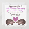 Wedding Anniversary - Faithful Hedgehogs in Love Invitation | Zazzle