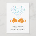 Wedding Anniversary Married Couple Heart Fish Postcard | Zazzle