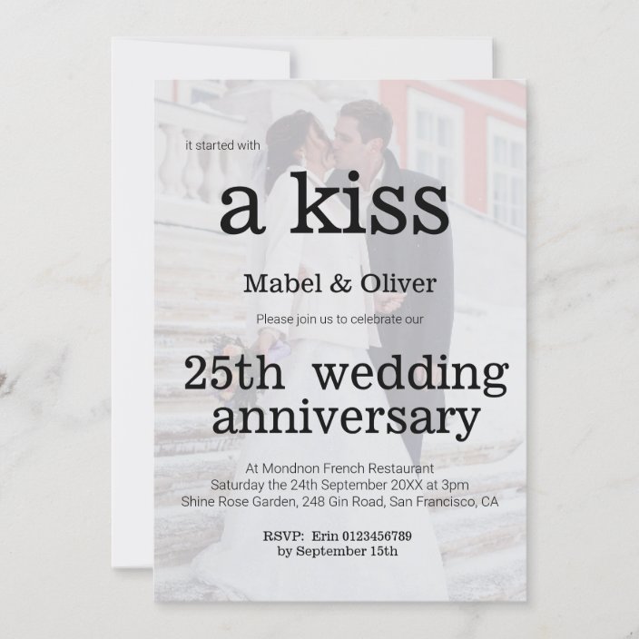 Wedding Anniversary Photo Modern Chic Invitation | Zazzle.com