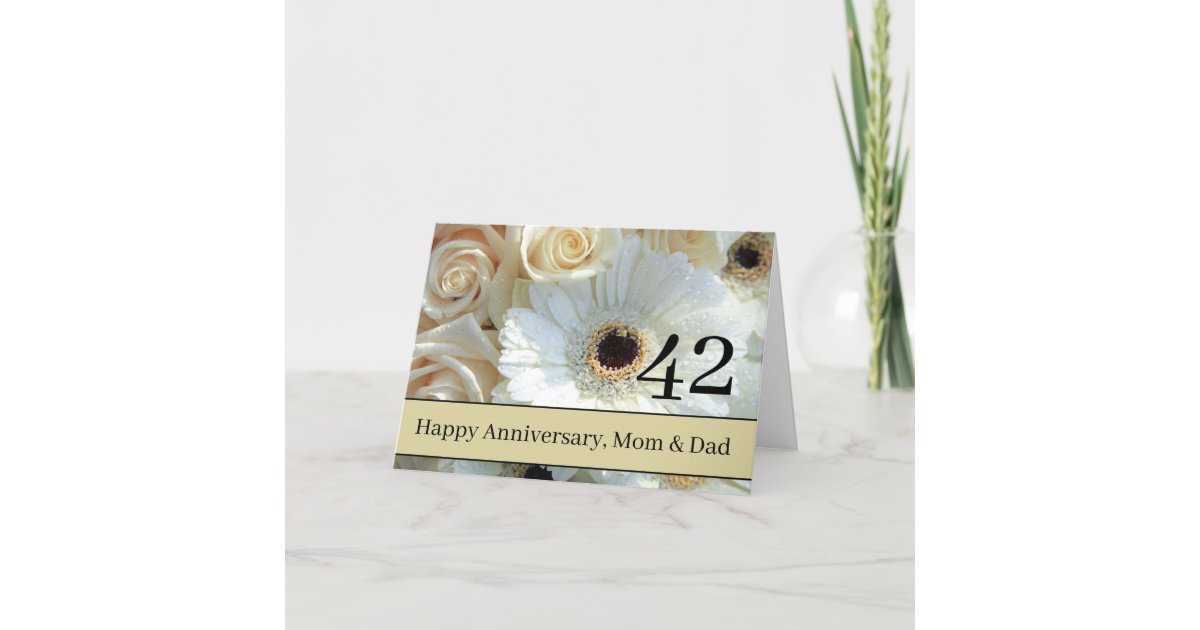 Wedding Anniversary roses fully customizable Card | Zazzle