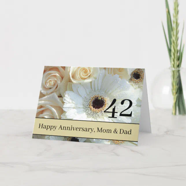 Wedding Anniversary roses fully customizable Card | Zazzle