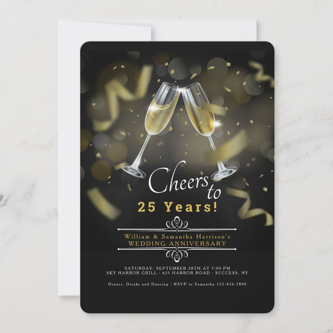 Wedding Anniversary Toast Invitation | Zazzle
