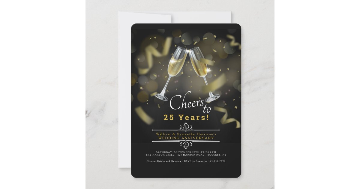 Wedding Anniversary Toast Invitation | Zazzle