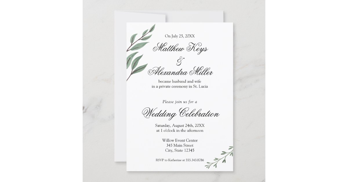 Wedding Announcement and Reception Invitation | Zazzle
