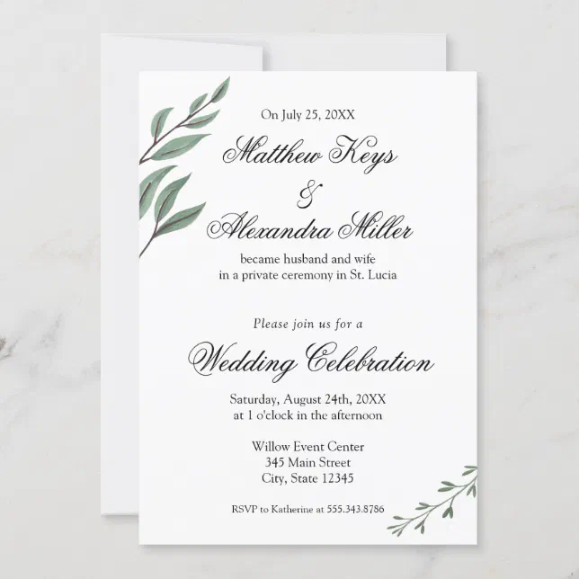 Wedding Announcement and Reception Invitation | Zazzle