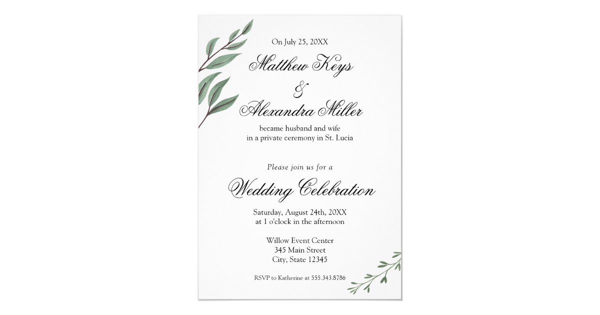 Wedding Announcement and Reception Invitation | Zazzle.com