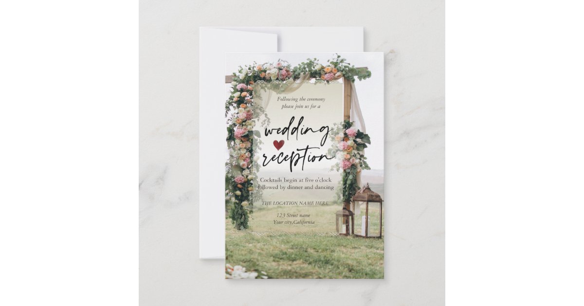 Wedding Arbor Lantern Reception Invitation | Zazzle