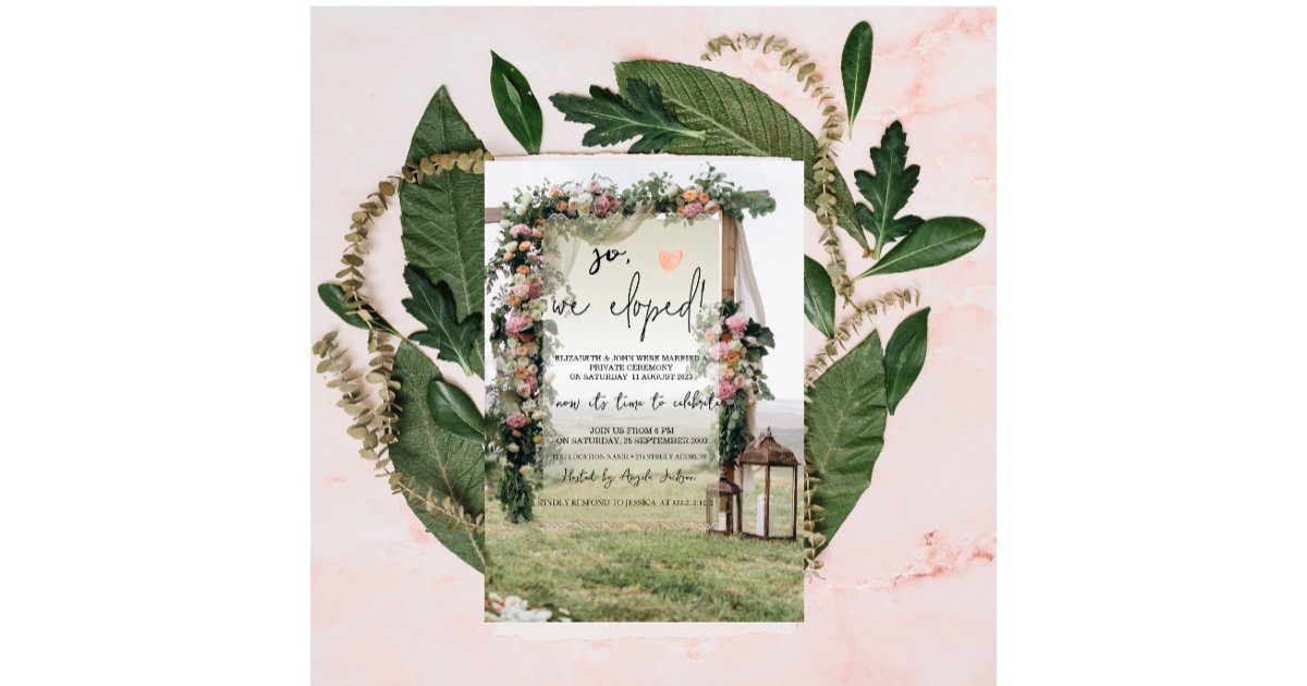 Wedding Arbor Lantern Wedding Elopement Invitation | Zazzle