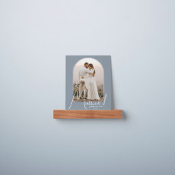Wedding Arch Photo Dusty Blue Picture Ledge | Zazzle