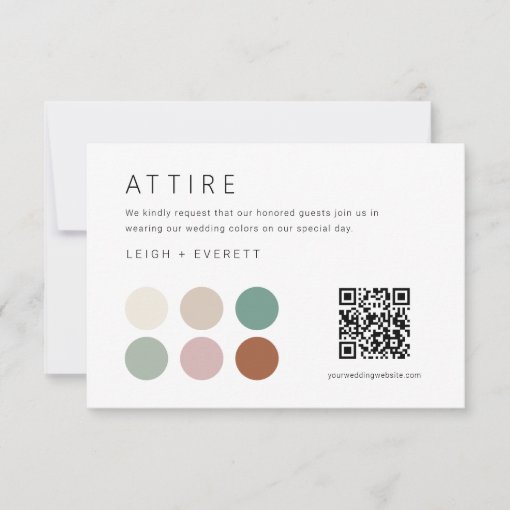 Wedding Attire Color Palette Dress Code Enclosure Invitation | Zazzle