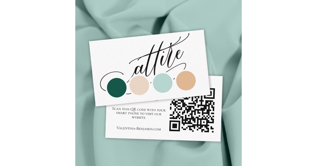 Wedding attire dress code insert QR code | Zazzle