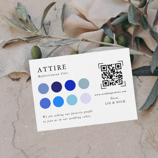 Wedding Attire | QR Code Scan Enclosure Card | Zazzle