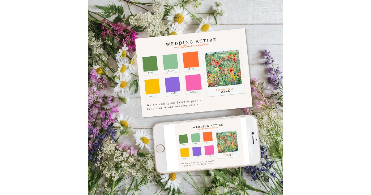 Wedding Attire | Wildflower Color Palette Invitation | Zazzle