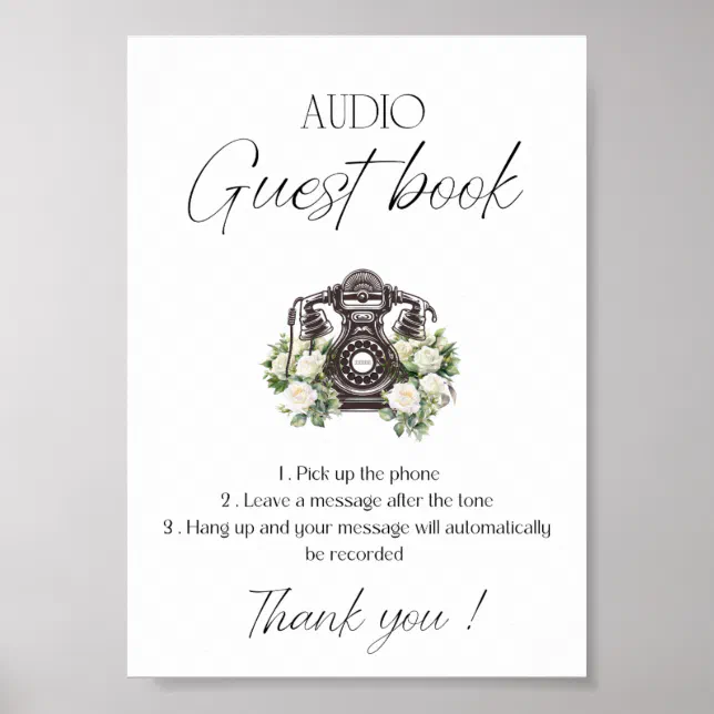 Wedding audio guest book instructions | Zazzle