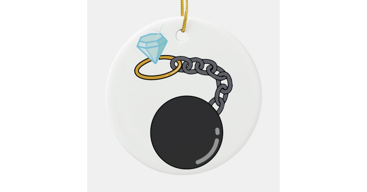 Wedding Ball And Chain Ceramic Ornament | Zazzle