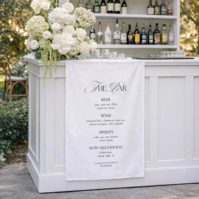 Wedding Bar Fabric Sign | Zazzle
