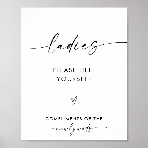 Wedding Bathroom Sign | Minimalist Restroom Sign | Zazzle