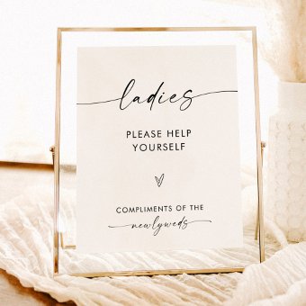 Wedding Bathroom Sign | Minimalist Restroom Sign | Zazzle