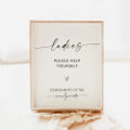Wedding Bathroom Sign | Minimalist Restroom Sign | Zazzle