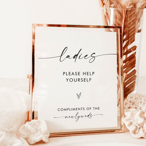 Wedding Bathroom Sign | Minimalist Restroom Sign | Zazzle