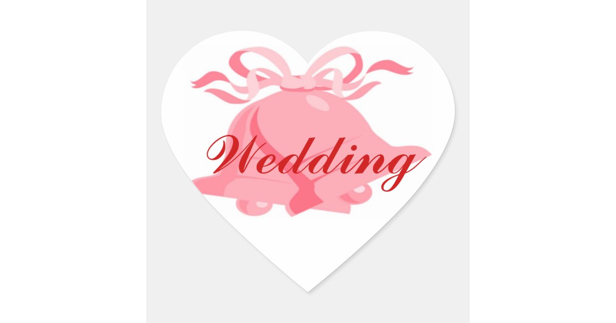 Wedding Bells Heart Sticker | Zazzle