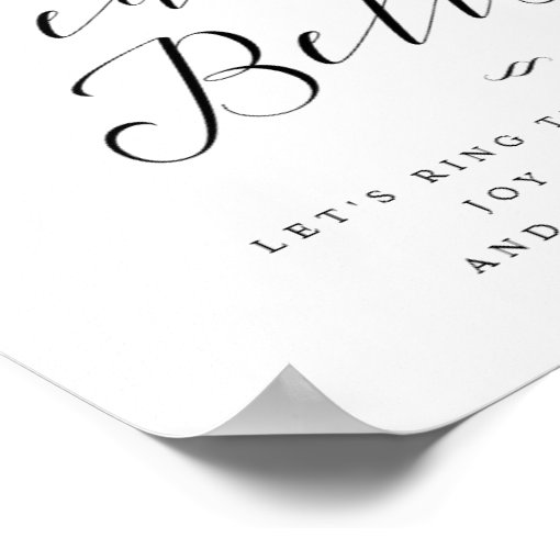 Wedding Bells Send Off Calligraphy Wedding Sign | Zazzle