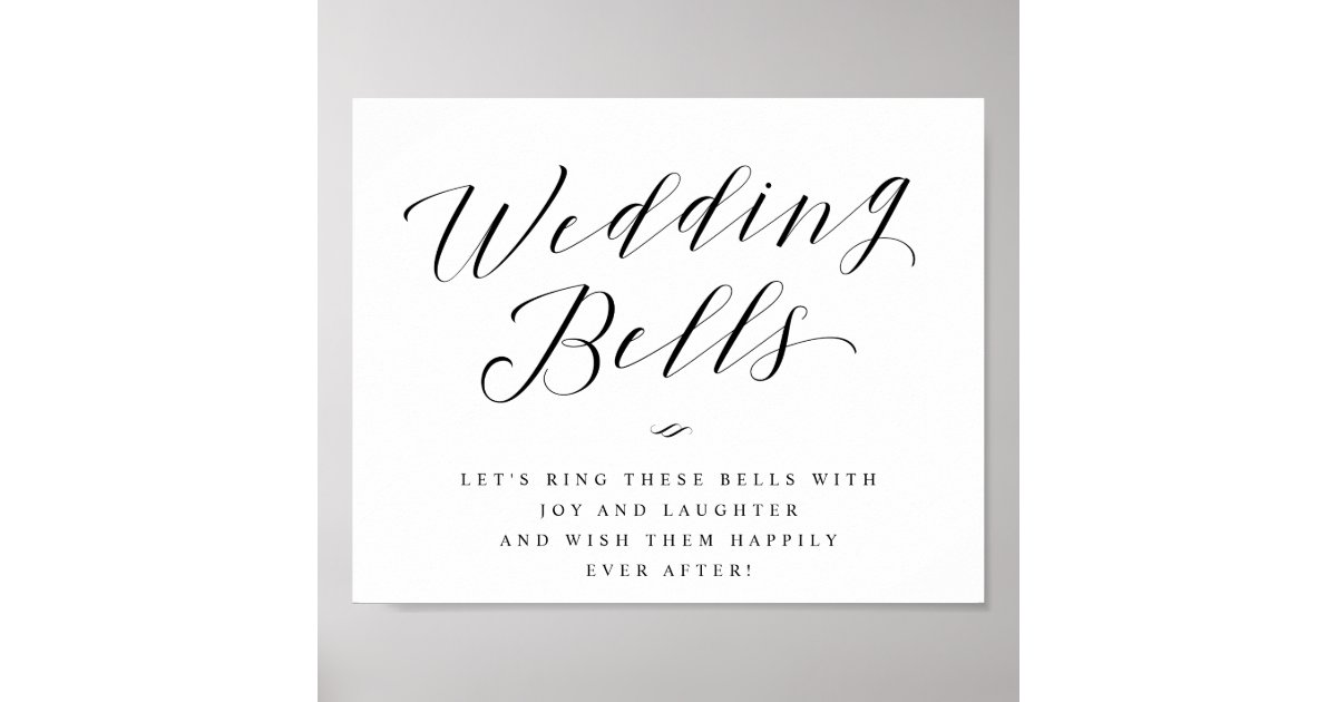 Wedding Bells Send Off Calligraphy Wedding Sign | Zazzle