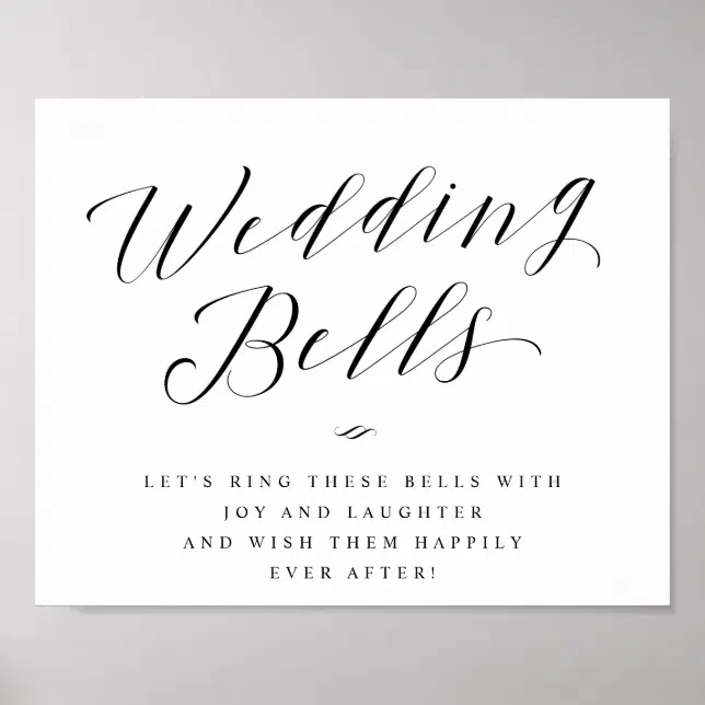Wedding Bells Send Off Calligraphy Wedding Sign | Zazzle