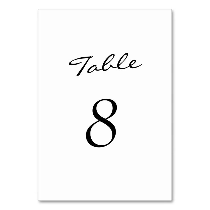 Wedding Black and White Table Numbers | Zazzle