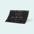 Wedding black rose gold glitter budget save date flyer | Zazzle