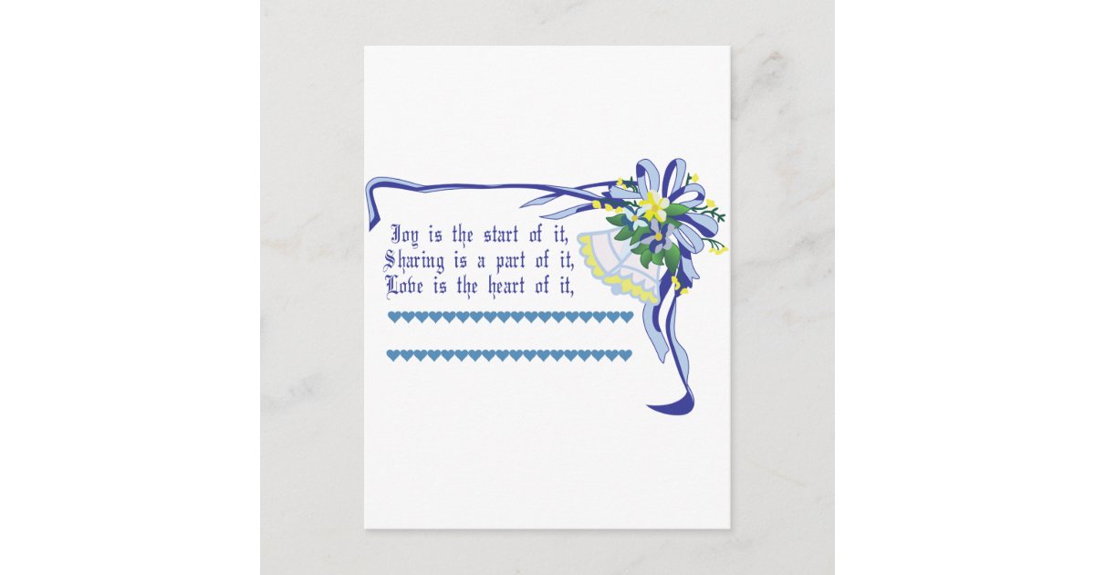 Wedding Blessing Postcard | Zazzle