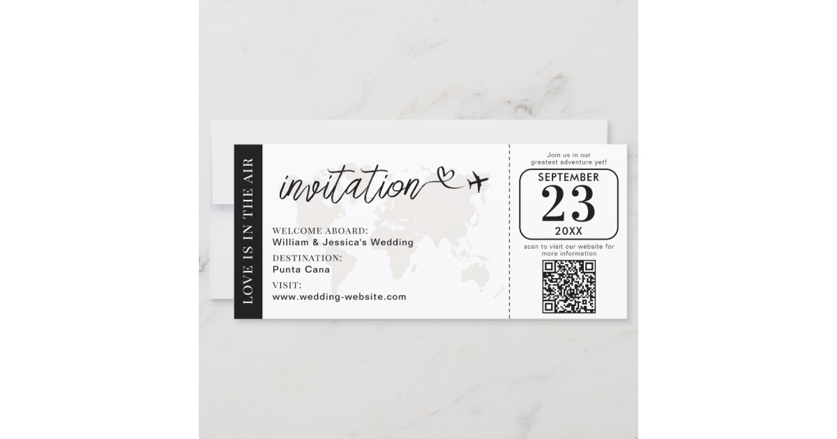 Wedding Boarding Pass Invitation | Zazzle