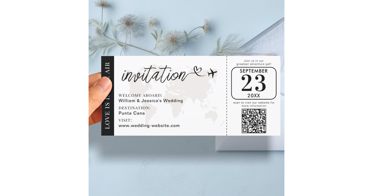 Wedding Boarding Pass Invitation | Zazzle