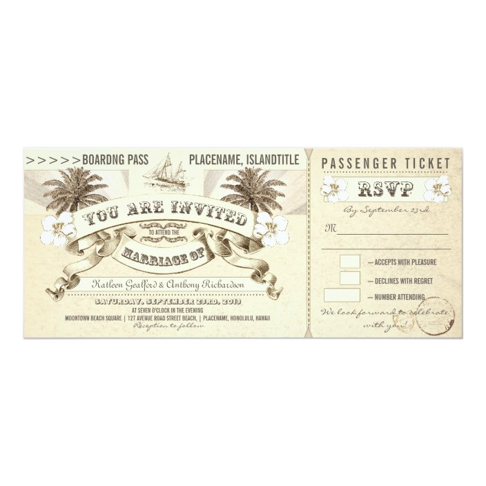 wedding boarding pass tickets invitations | Zazzle.com