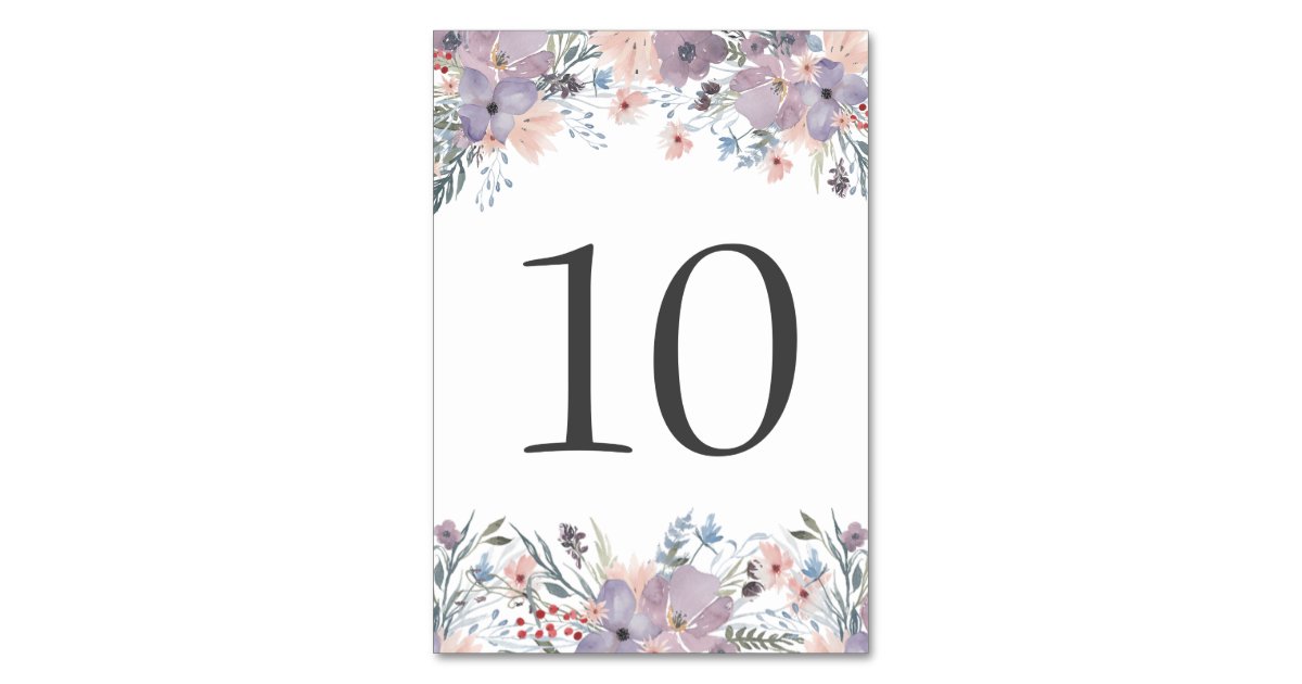 Wedding Boho Floral Wildflowers Table Number | Zazzle