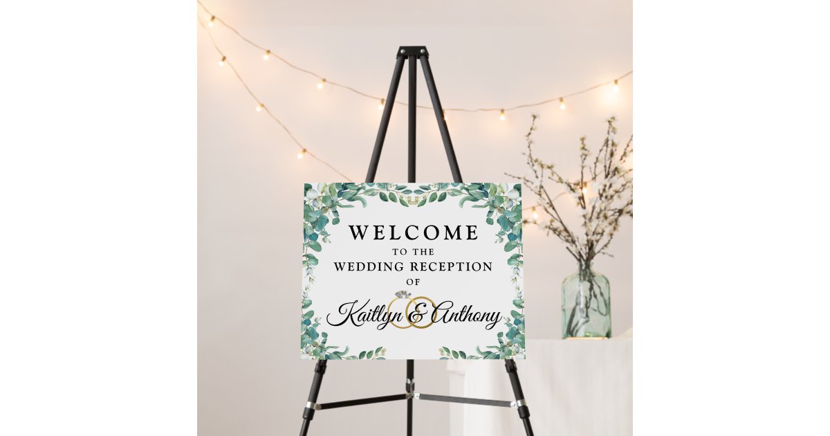 Wedding Botanical Eucalyptus Welcome Sign | Zazzle