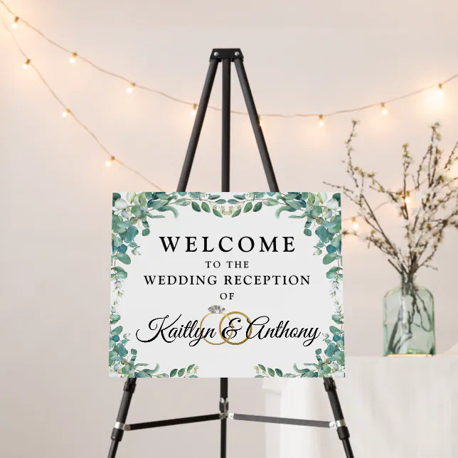 Wedding Botanical Eucalyptus Welcome Sign | Zazzle