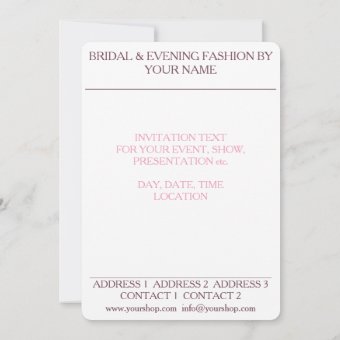 WEDDING BOUTIQUE ~ Invitation Card | Zazzle