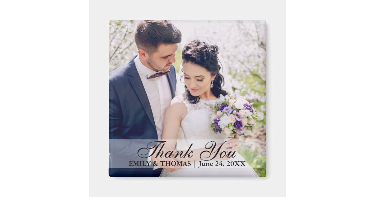 Wedding Bride and Groom Photo Magnet S W | Zazzle