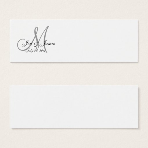 Wedding Bride Groom Date Monogram Profile Card | Zazzle