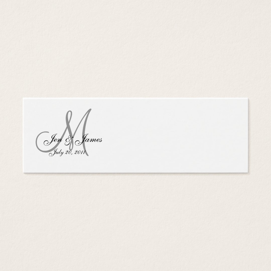 Wedding Bride Groom Date Monogram Profile Card | Zazzle
